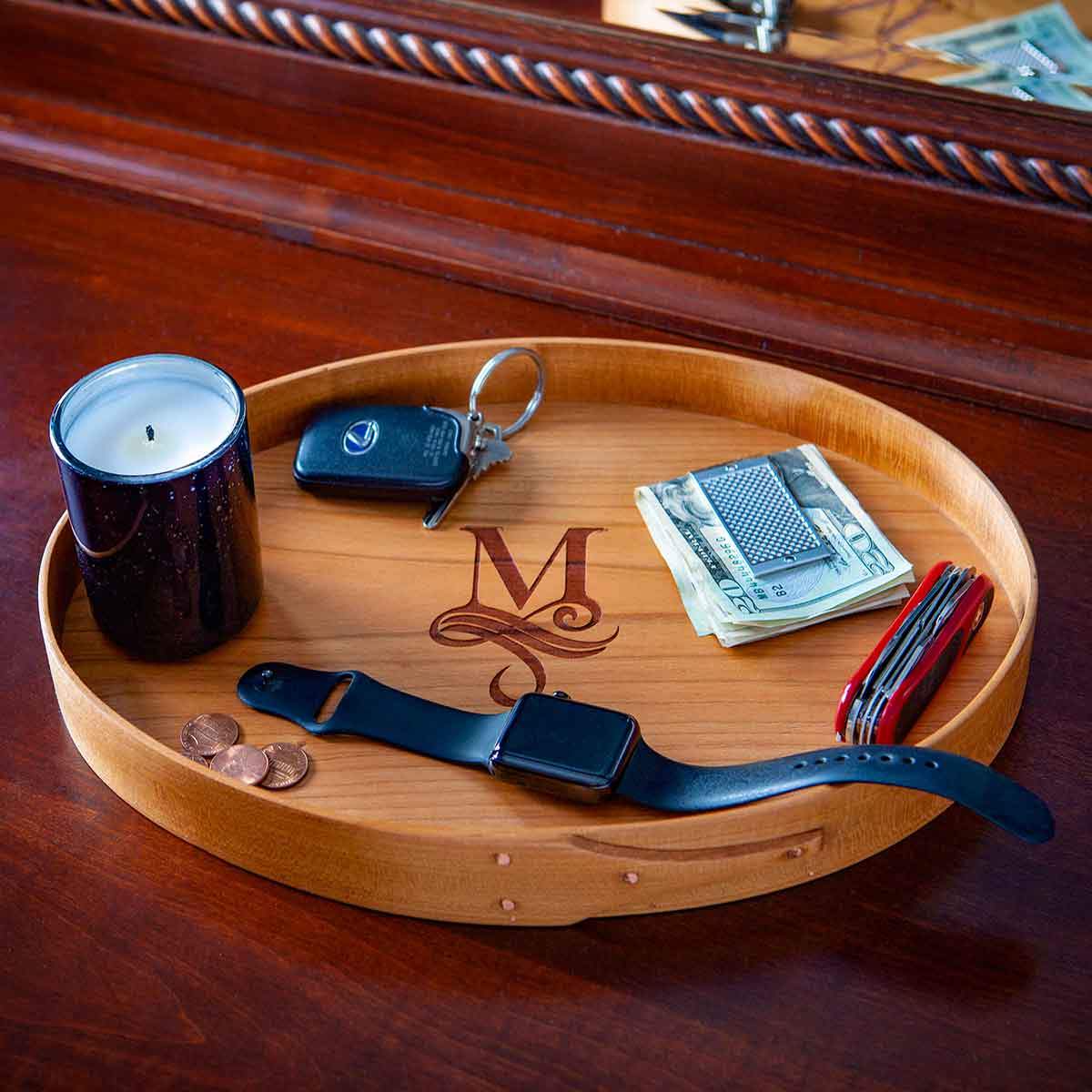 Monogrammed Wood Serving Tray - Words with Boards, LLC